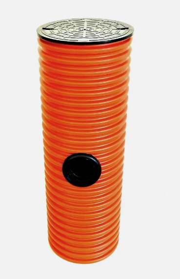 Drainageschacht mit Sandfang DN315 2x DN100/180° Drainagerohr Kontroll ...