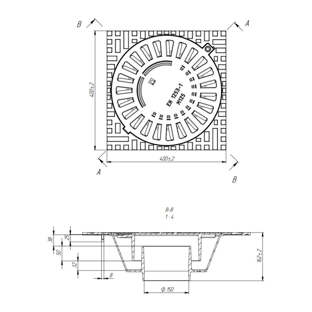 Hofablauf 200-400mm PKW Siphon Guss Bodenablauf Kellerablauf Regenabla – Heimbedarf Discount